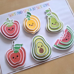 Sorting Activity, Stacking by Size Game, Toddler Quiet Time, Preschool ...