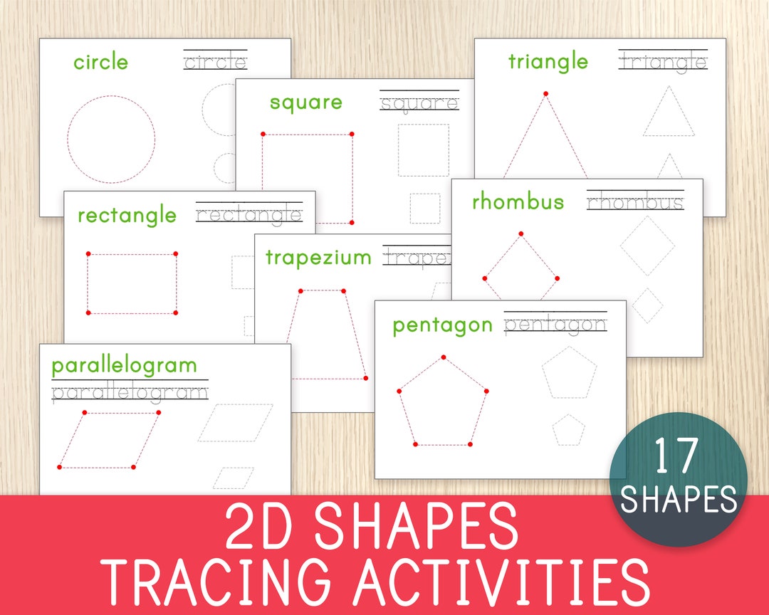 Shapes Tracing Activities - 2D Shapes Worksheets - Preschool ...