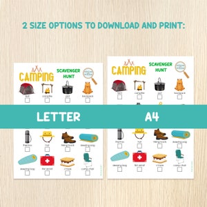 Camping Scavenger Hunt, Indoor/outdoor Treasure Hunt With Cards to Hide ...