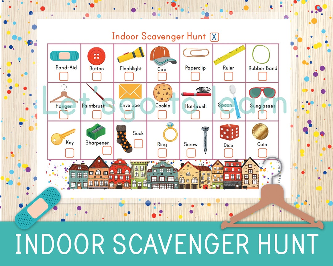 Indoor Scavenger Hunt - Treasure Hunt, Home Activity, Rainy Days ...