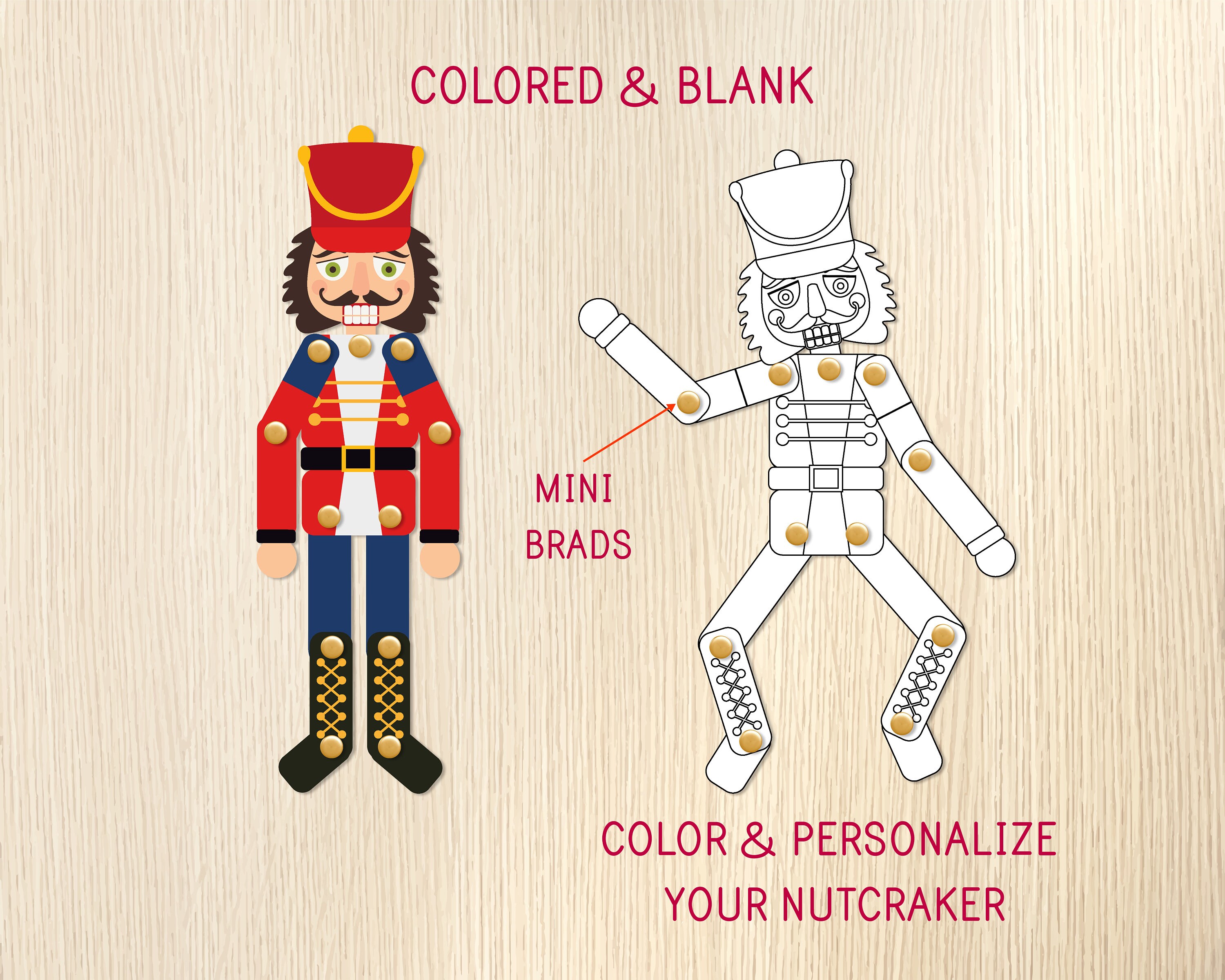 Nutcracker Articulated Paper Doll, the Nutcracker Ballet, Colored ...