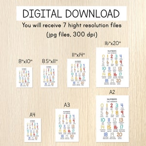 Numbers Poster in English & Spanish, Bilingual Poster, Classroom and ...