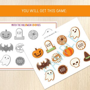 Halloween Cookies Matching Game, Toddler Activity, Preschool Halloween ...