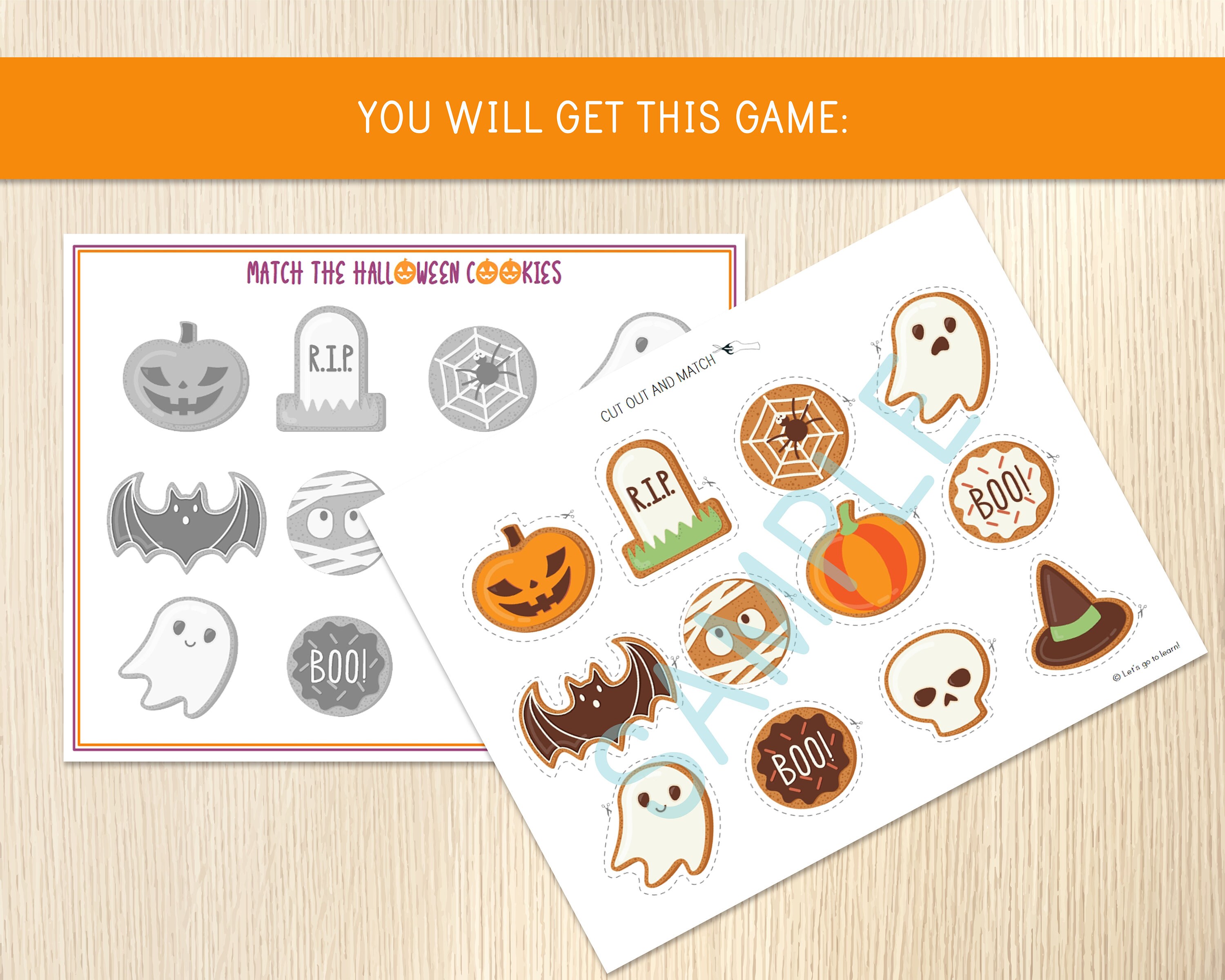 Halloween Cookies Matching Game Toddler Activity Preschool - Etsy