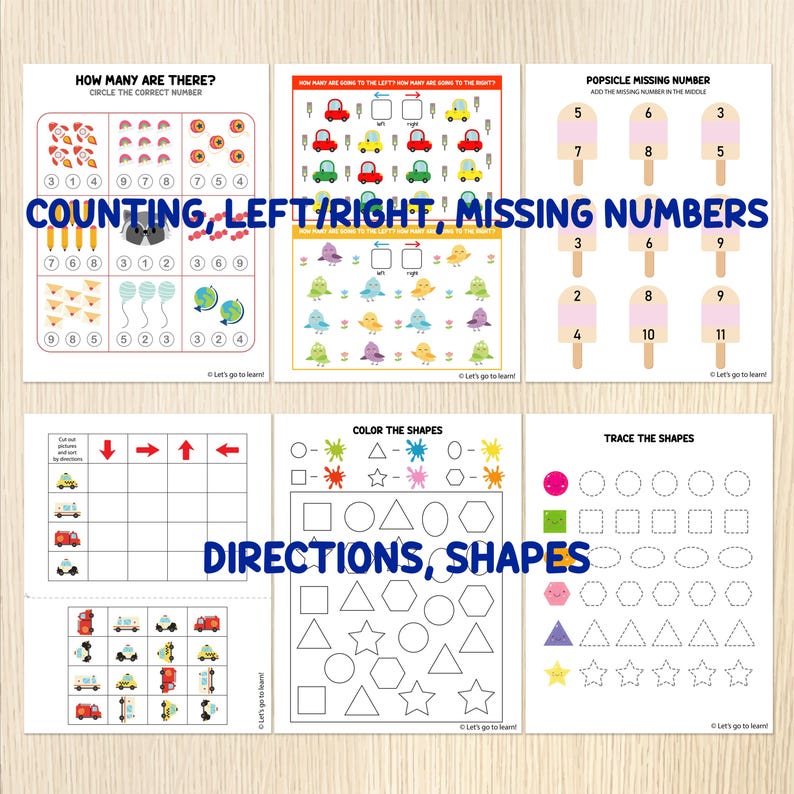 Preschool Math Worksheets Bundle - 80 Fun Printable Activities for ...