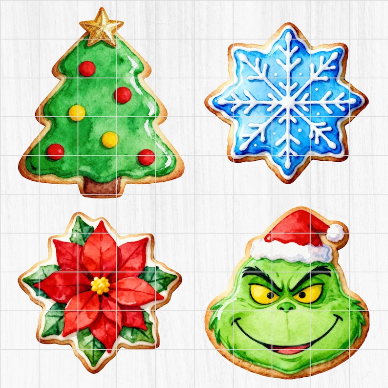Christmas Cookies Clipart Bundle - Watercolor Christmas Cookies ...