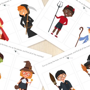 Halloween Costumes Matching Game, 24 Puzzles, Toddler, Preschool ...