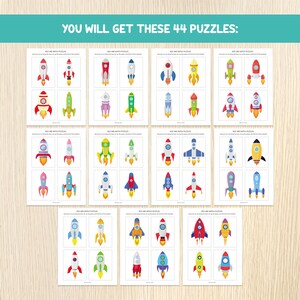 Rocket Matching Game, Space Matching Activity, Toddler & Preschool ...
