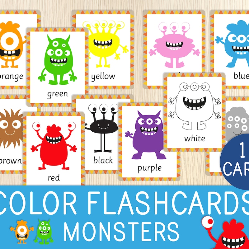 Monster Colors Printables - Etsy