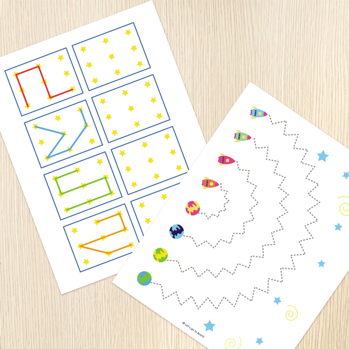 Tracing Practice, Space Themed, Pre-writing Worksheets, Line Tracing ...