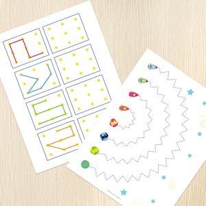 Tracing Practice, Space Themed, Pre-writing Worksheets, Line Tracing ...