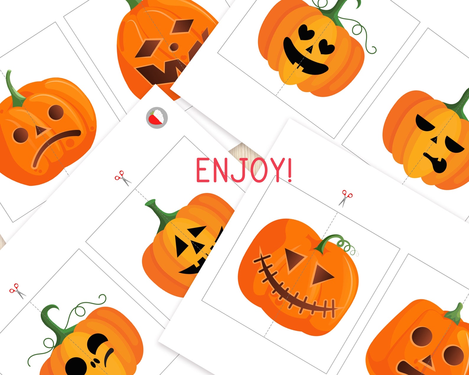 Pumpkin Matching Game Halloween Matching Game Halloween - Etsy