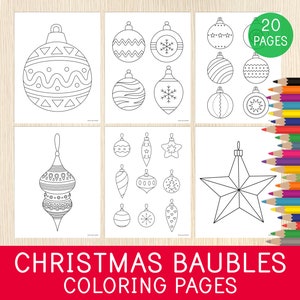 Christmas Ornaments Coloring Pages, Christmas Baubles, Christmas Balls ...