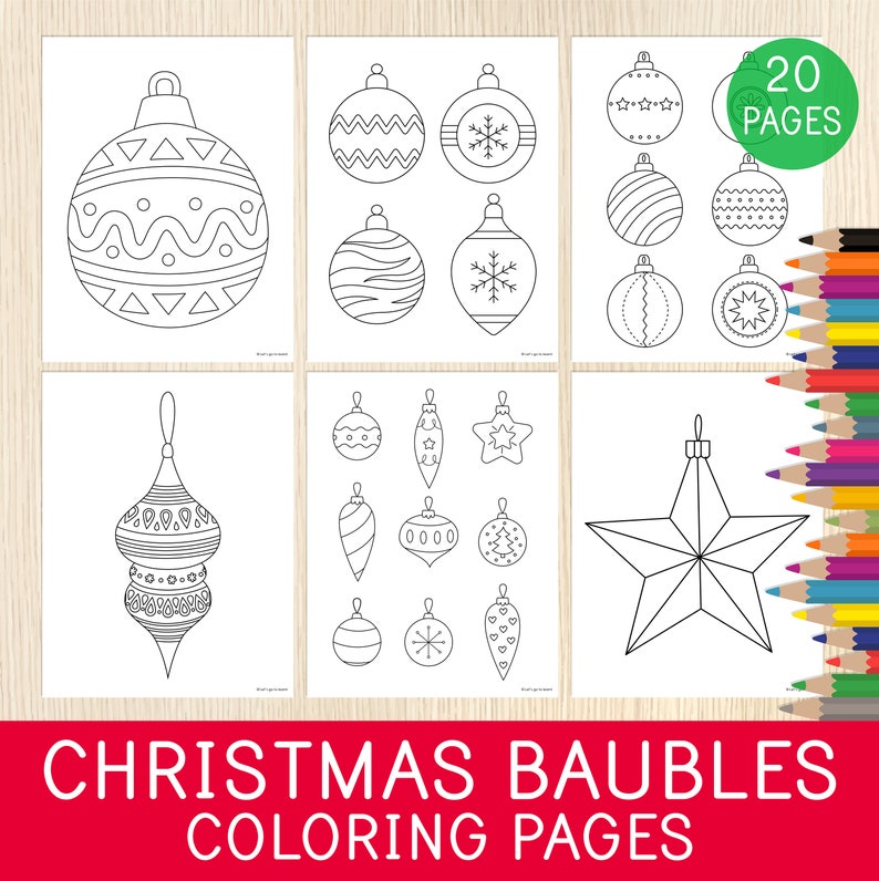 Christmas Ornaments Coloring Pages, Christmas Baubles, Christmas Balls ...
