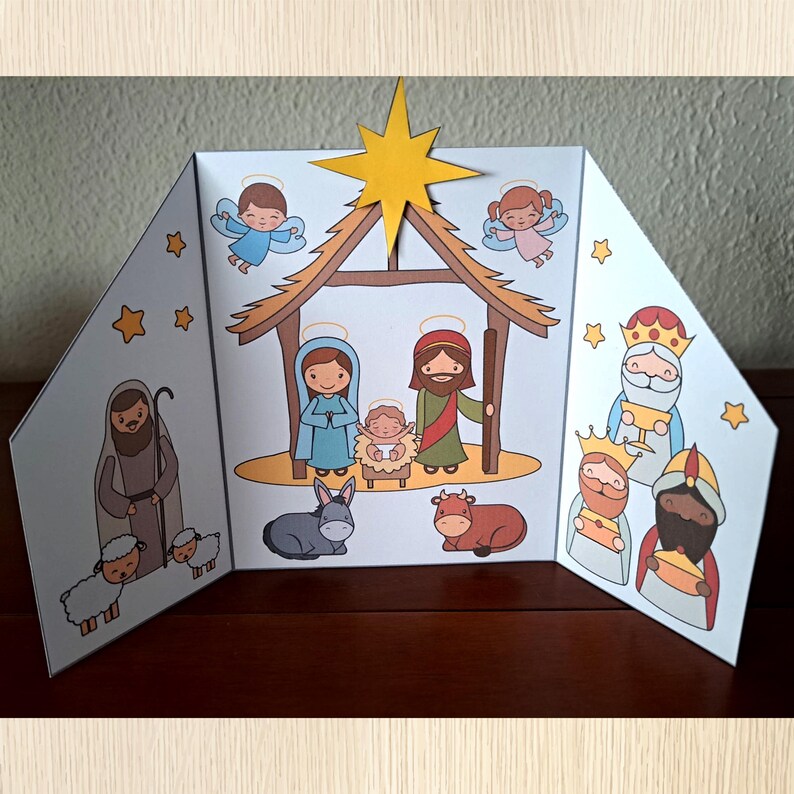 Nativity Scene Craft – Printable Christmas Nativity Diorama – Christmas ...
