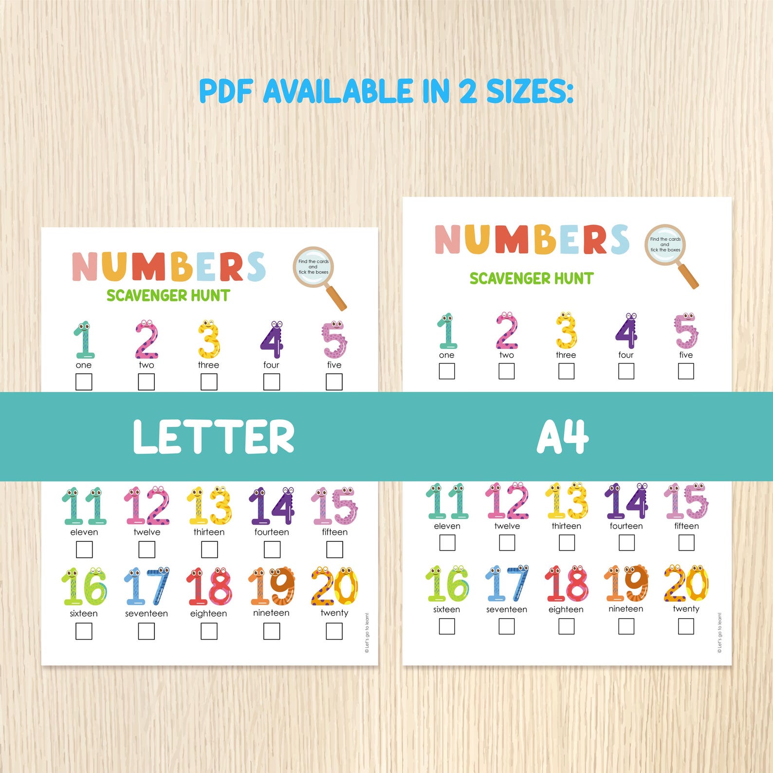 Numbers Scavenger Hunt 1–20 With Cards – Preschool & Kindergarten ...