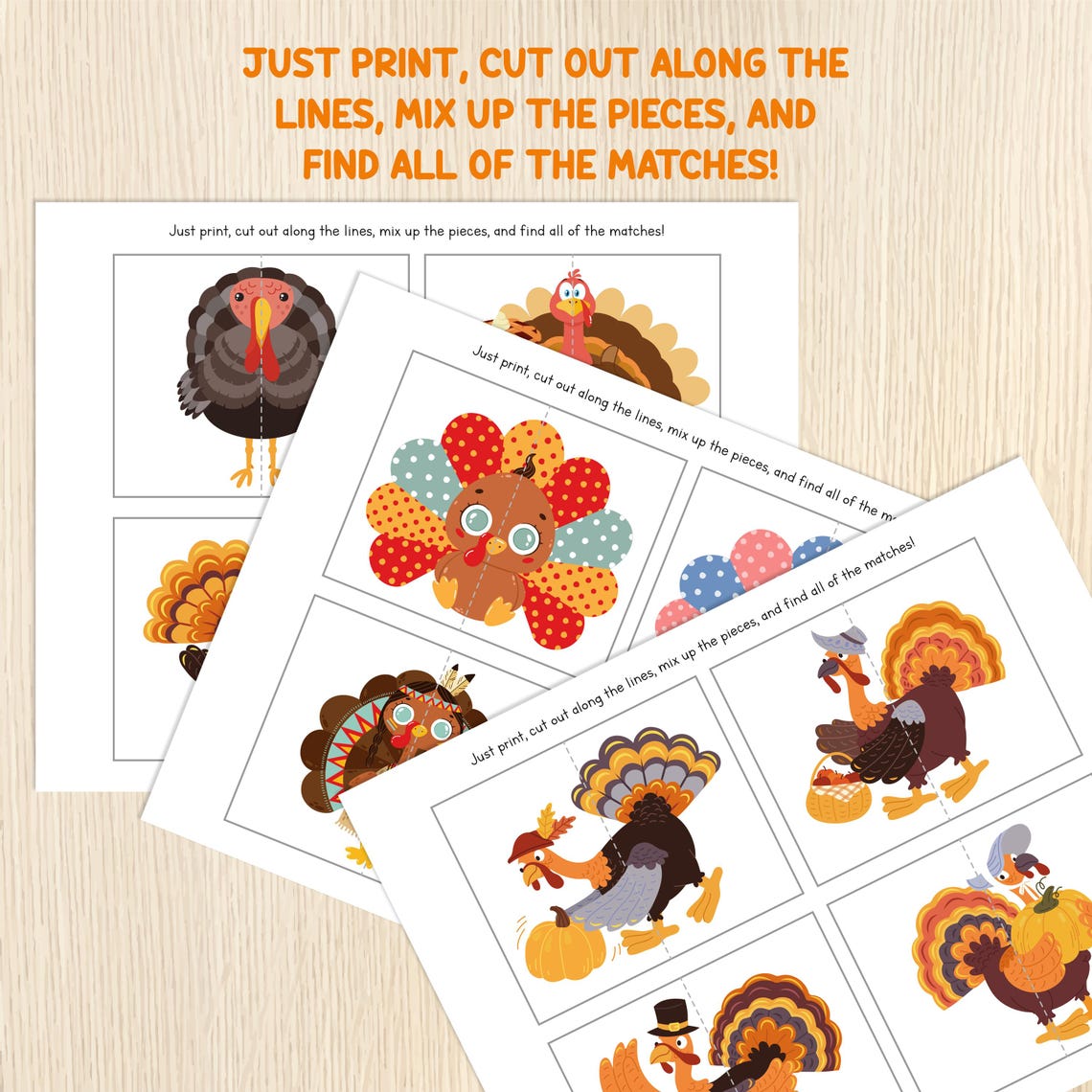 Thanksgiving Turkey Matching Game - Toddler & Preschool Learning ...