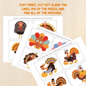 Thanksgiving Turkey Matching Game - Toddler & Preschool Learning ...