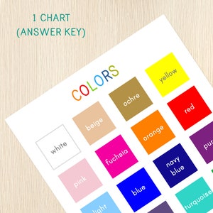Color Words Clip Cards & Chart - English Vocabulary - Color Recognition ...
