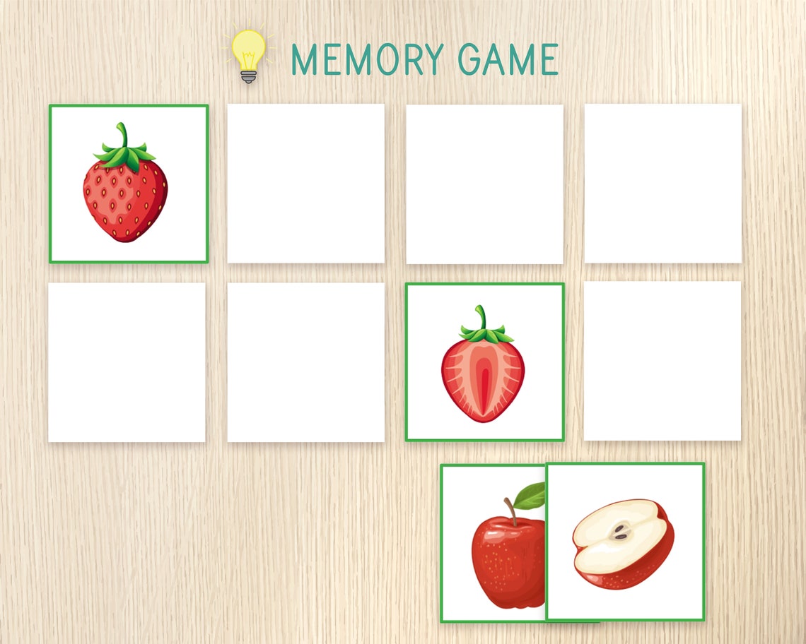 Fruit Slices Matching Activity Outside & Inside Fruits - Etsy