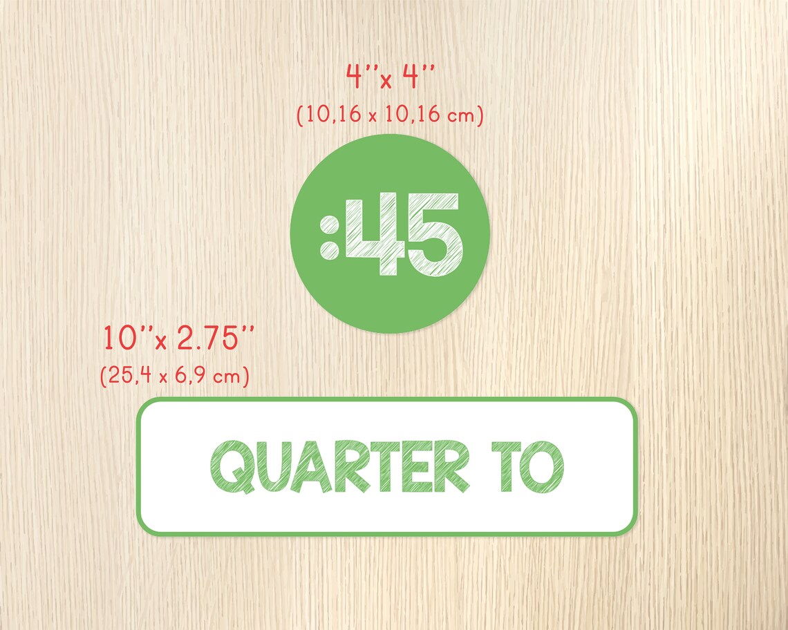 Clock Numbers and Labels Analog Wall Clock Classroom and - Etsy