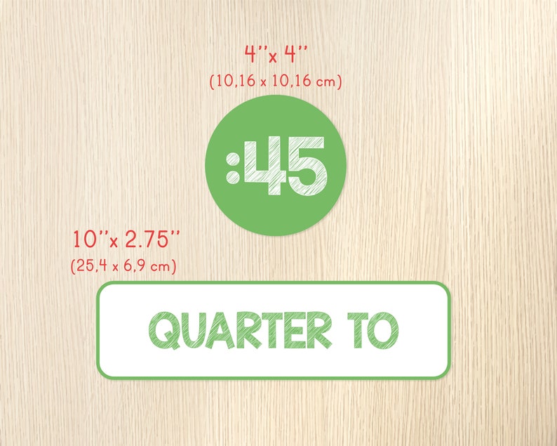 Clock Numbers and Labels Analog Wall Clock Classroom and - Etsy