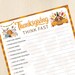 Thanksgiving Think Fast Game - Printable Thanksgiving Family Activity ...