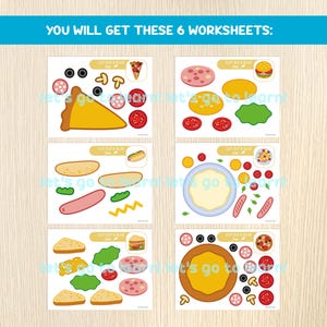 Food Cut and Glue Worksheets - Fast Food Activity - Preschool ...
