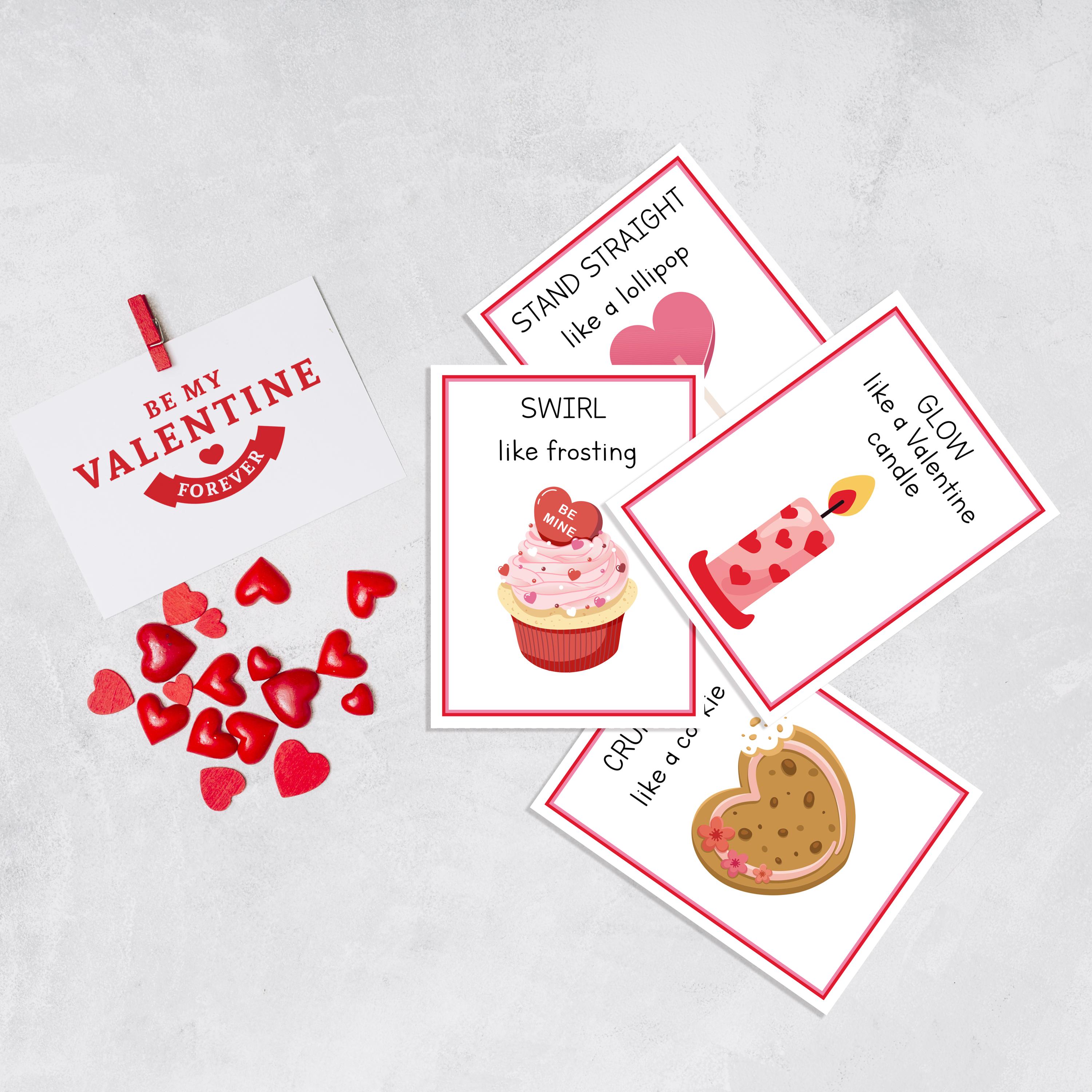 Valentine's Day Movement Cards - Valentines Game - Toddler, Preschool ...