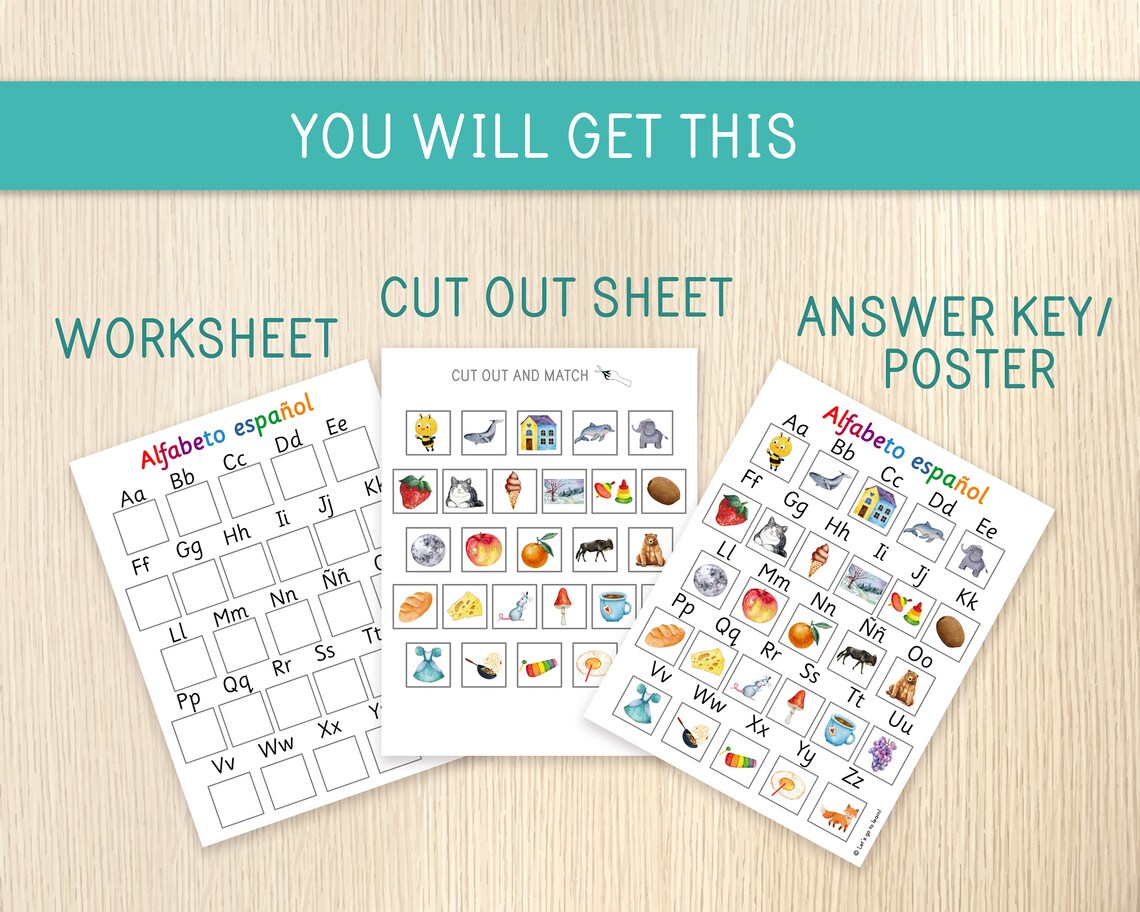 Spanish Alphabet Matching Activity Beginning Sounds Spanish | Etsy