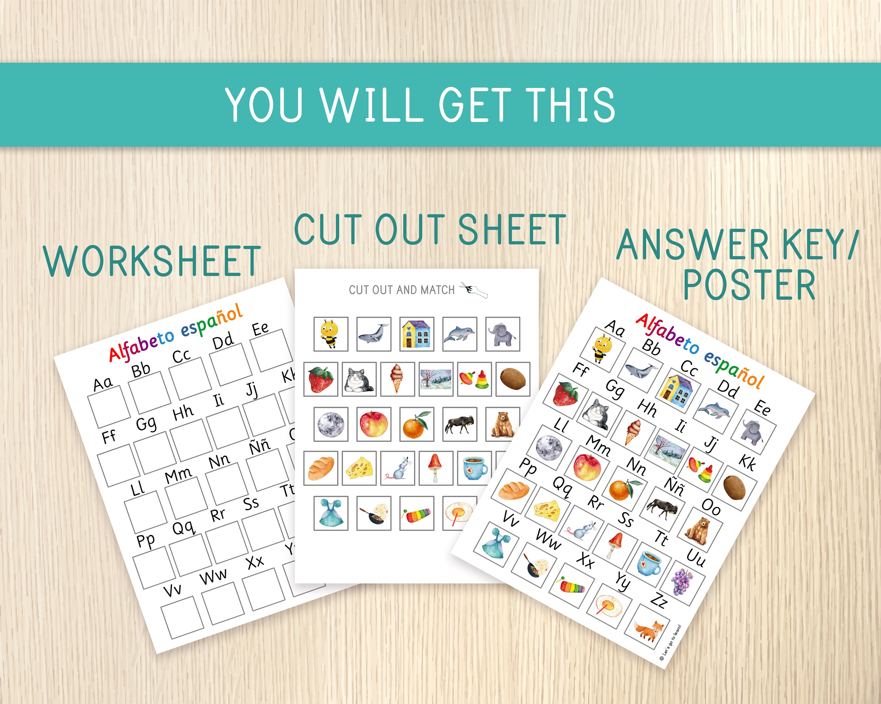 Spanish Alphabet Matching Activity - Beginning Sounds - Spanish ...