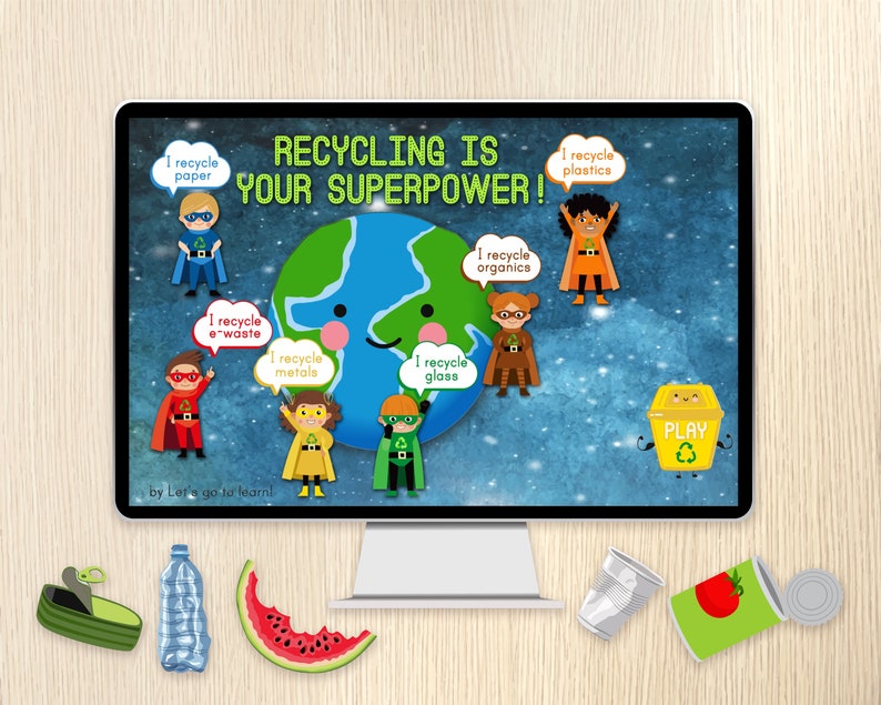 Waste Sorting Activity Bundle, Printable Activity, Computer Game, 6 ...
