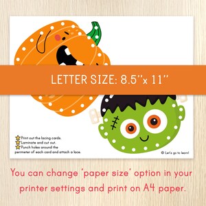 Halloween Lacing Cards, Toddler, Preschool Activity, Fine Motor Skills ...