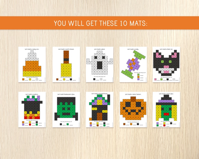 Halloween Snap Cubes Mats Connecting Cubes Task Cards - Etsy