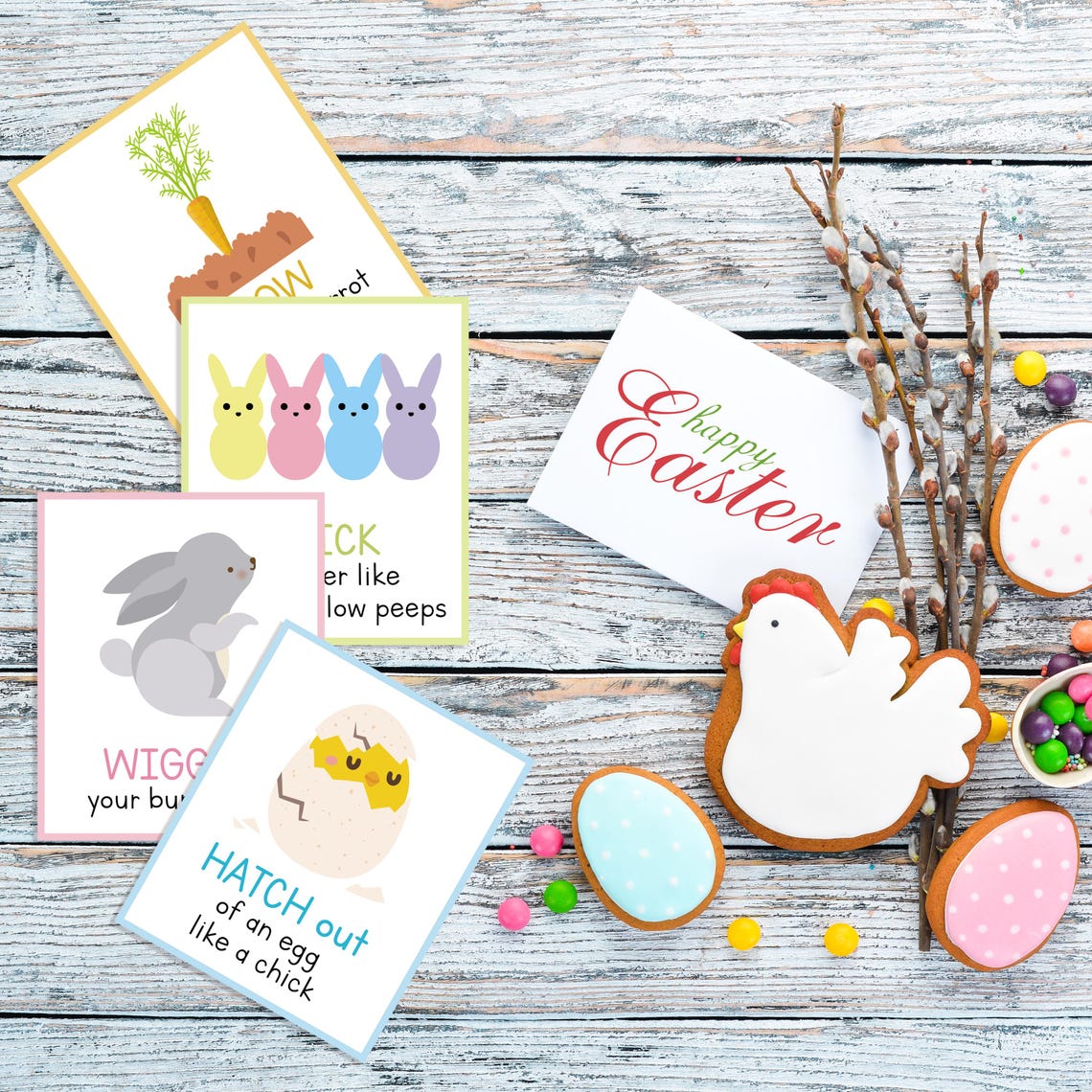 Easter Movement Cards - Easter Game - Toddler, Preschool & Kindergarten ...