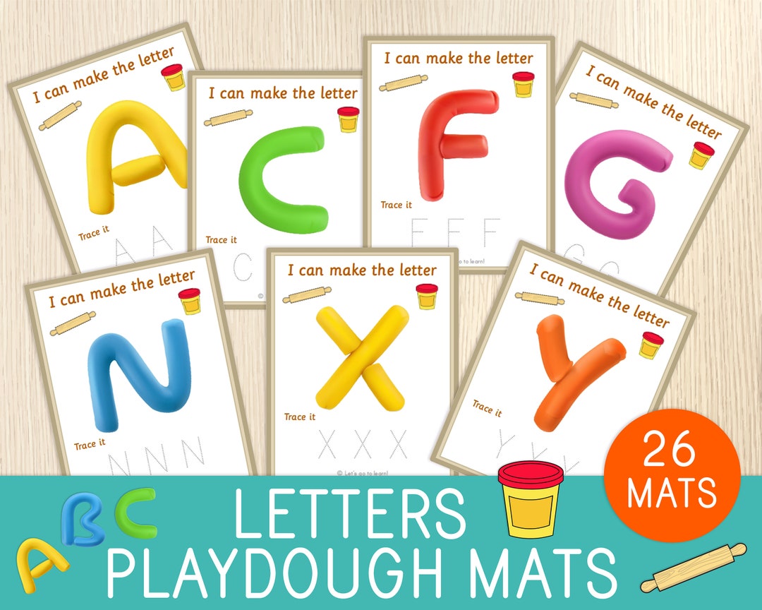 Letters Play Dough Mats - Preschool, Pre-k, Kindergarten - Alphabet ...