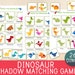 Dinosaur Shadow Matching Game, Toddler, Preschool Activity, Busy Book ...