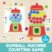 Gumball Machine Counting Game, Counting Activity, Numbers, Preschool ...