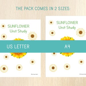 Sunflower Unit Study, Anatomy, Life Cycle 3 Part-cards, Charts ...