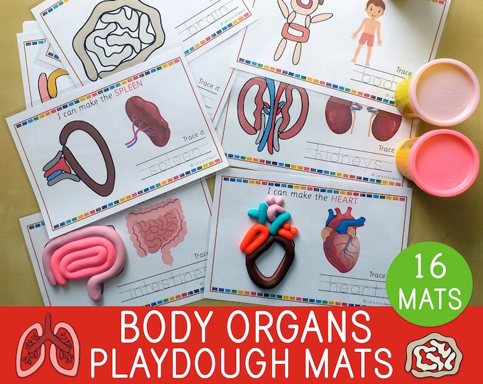 Human Organs Play Dough Mats Fine Motor Skills Preschool Printables ...
