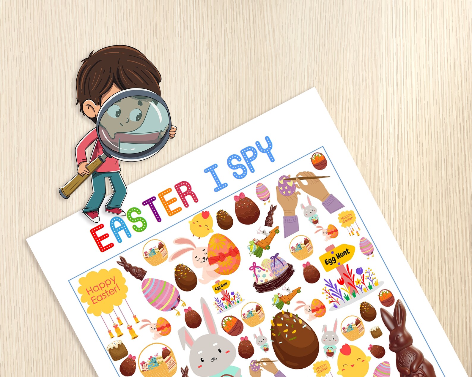 Easter I Spy 2 Printable Games Look and Find Counting Game - Etsy