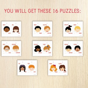 Emotion Puzzles, Matching Games, Feelings, Toddlers, Preschool Activity ...