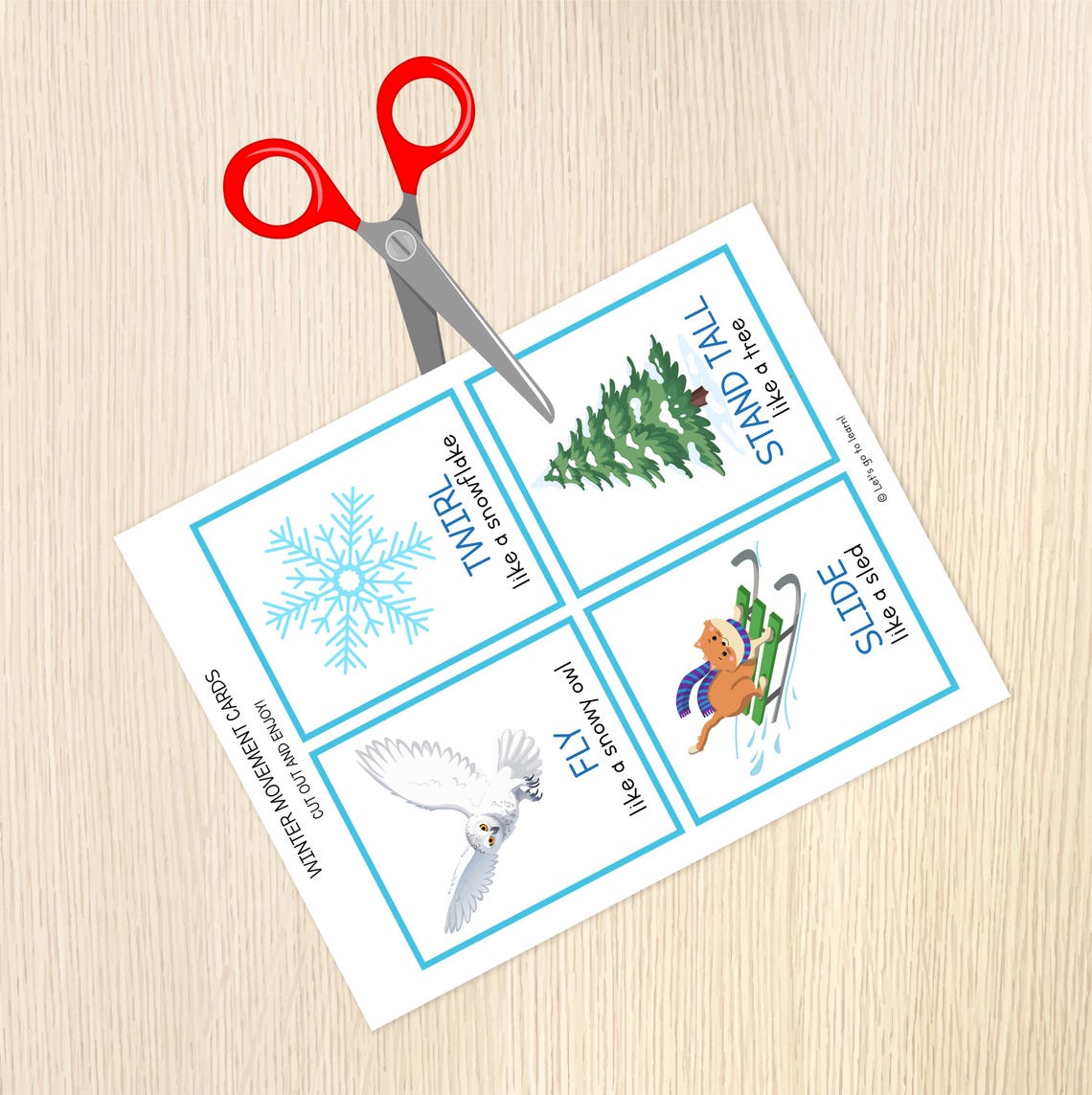 Winter Movement Cards, Winter Game, 24 Flashcards, Gross Motor Skills ...