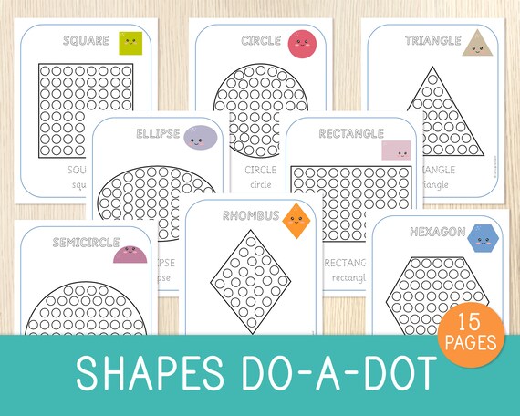 Shapes Do-a-dot Worksheets 2D Shapes Dot Painting Toddler - Etsy