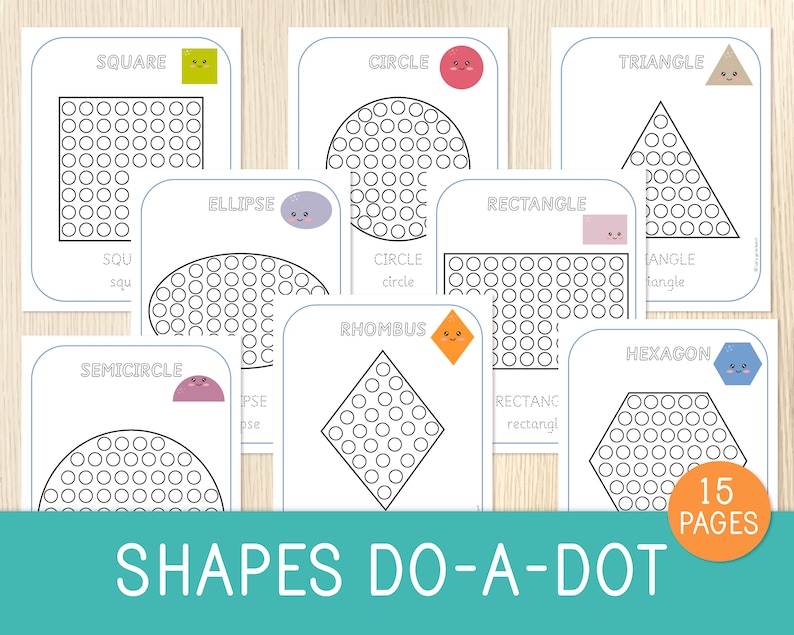 Shapes Do-a-dot Worksheets 2D Shapes Dot Painting Toddler - Etsy
