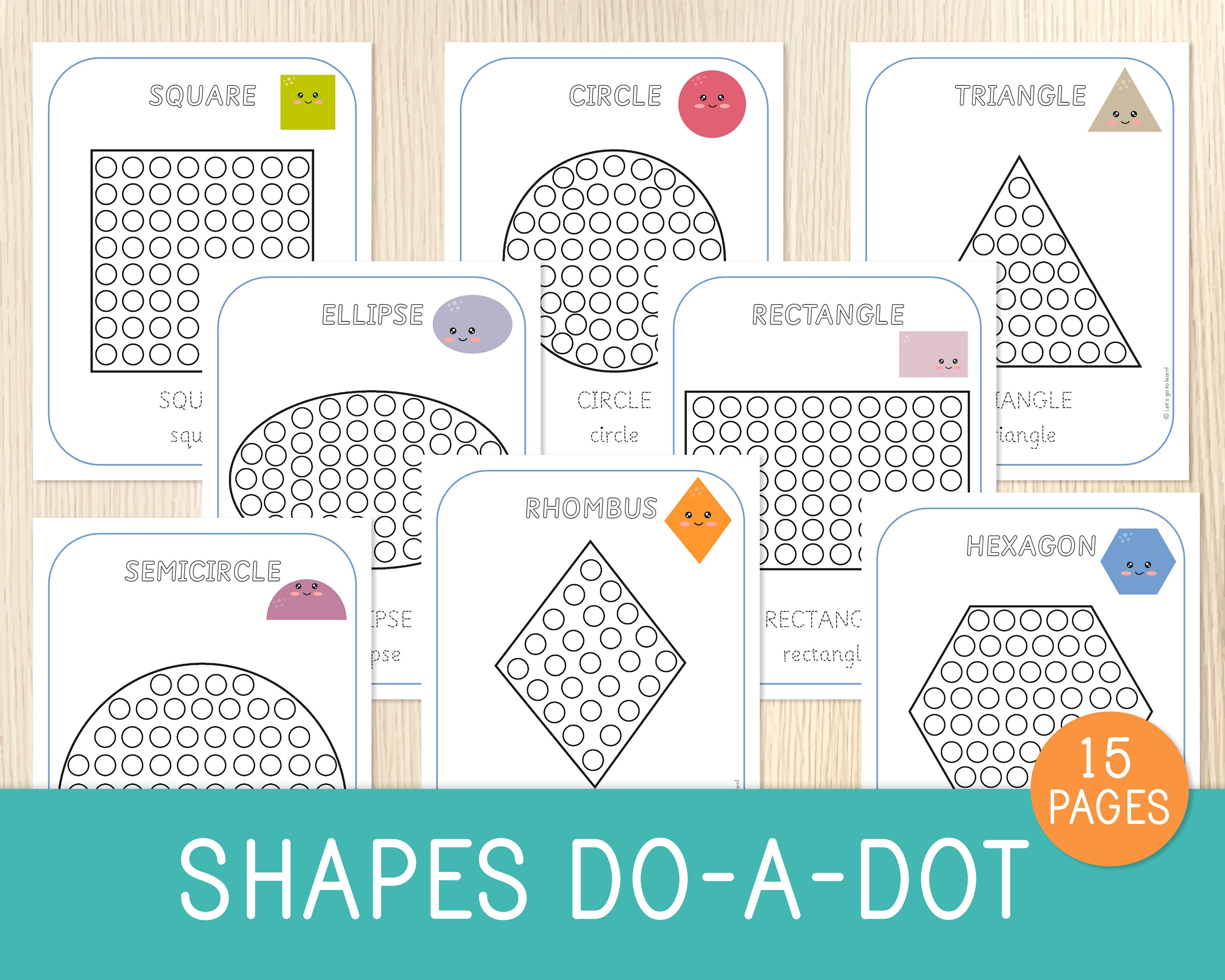 Shapes Do-a-dot Worksheets, 2D Shapes Dot Painting, Toddler, Preschool ...