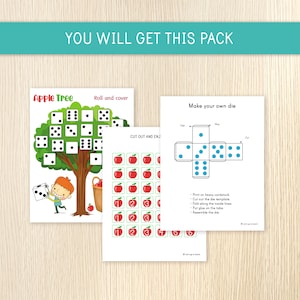Apple Tree Number Matching Activity, Roll & Cover Game, Numbers 1-6 ...