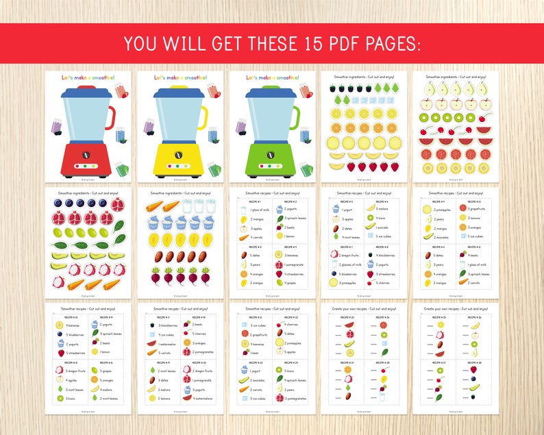 Make a Smoothie Game, Pretend Play, Dramatic Play for Kids, Cutting and ...
