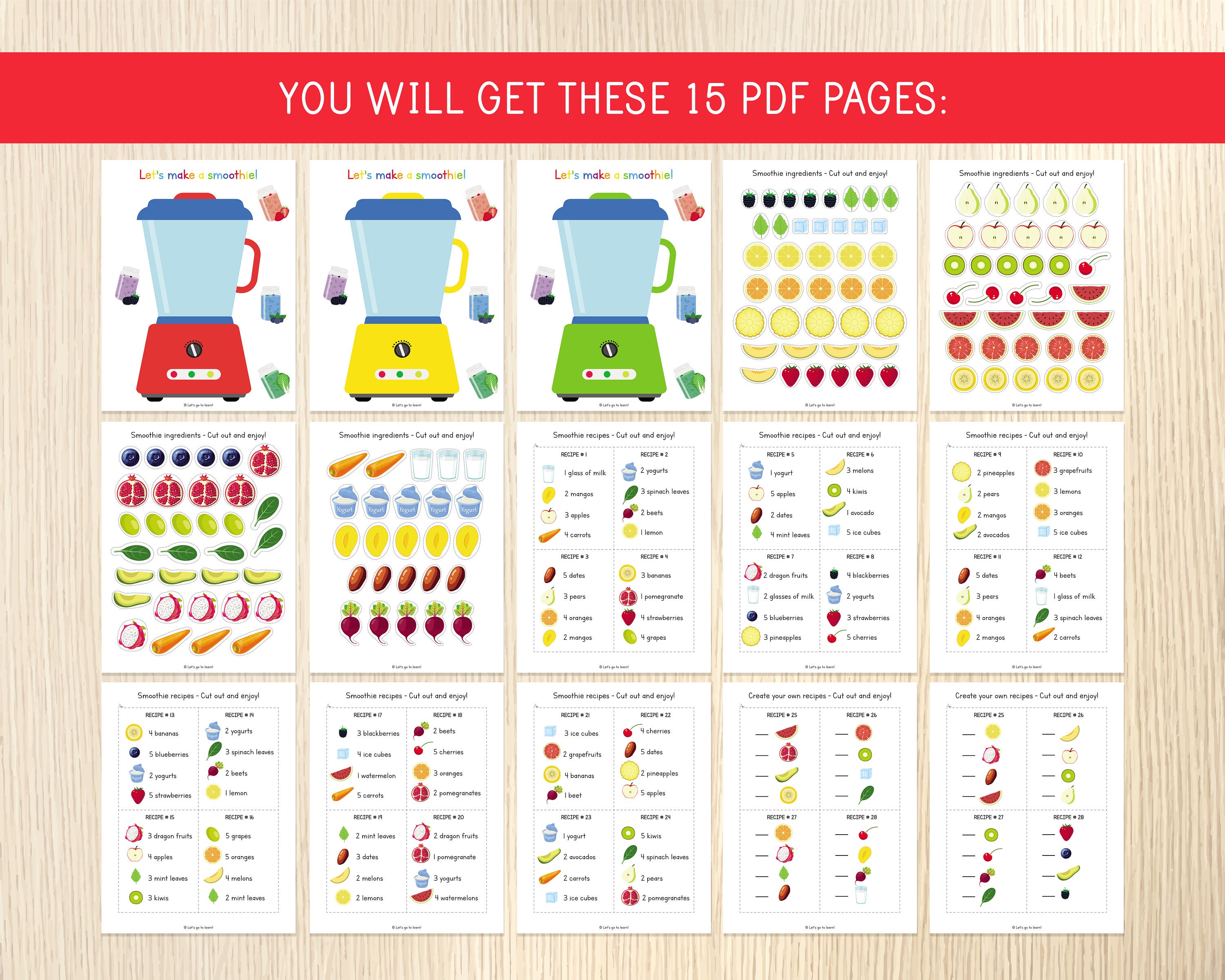 Make a Smoothie Game, Pretend Play, Dramatic Play for Kids, Cutting and ...