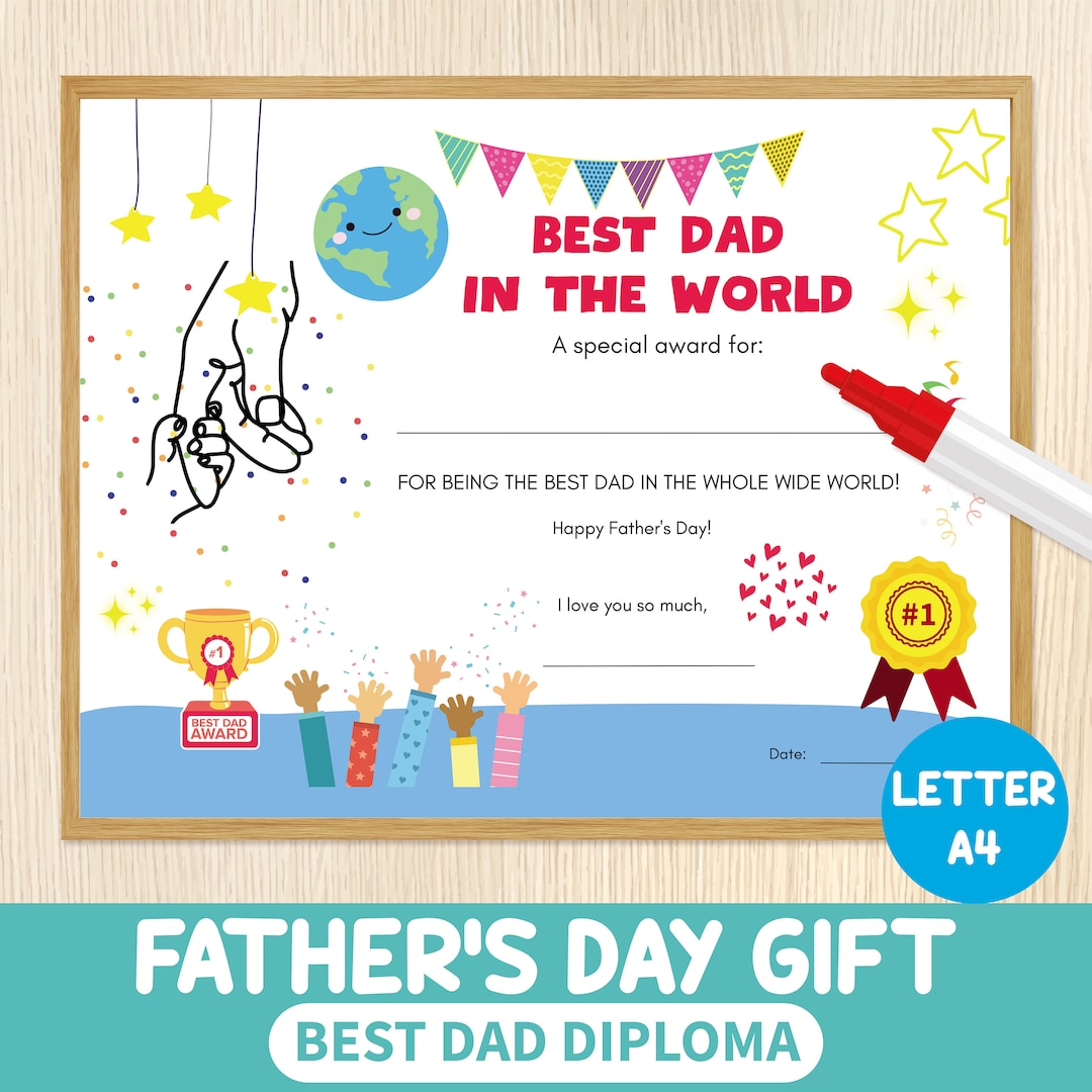 Best Dad Award, Father's Day Ultimate Gift, Best Dad in the World ...